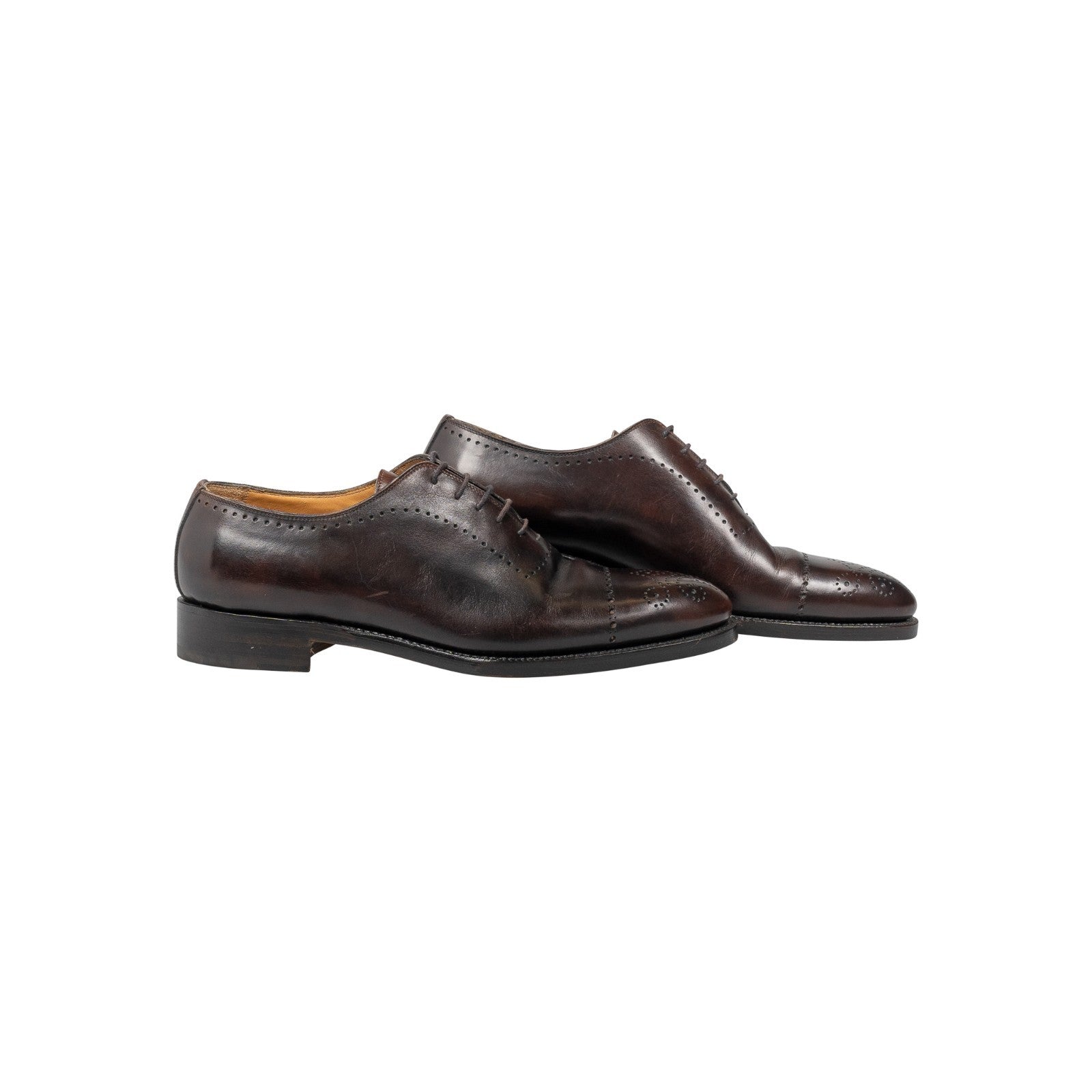 RUBINACCI Brown Leather Oxford Goodyear Shoes Brogue 10 UK - 11 US - 4
